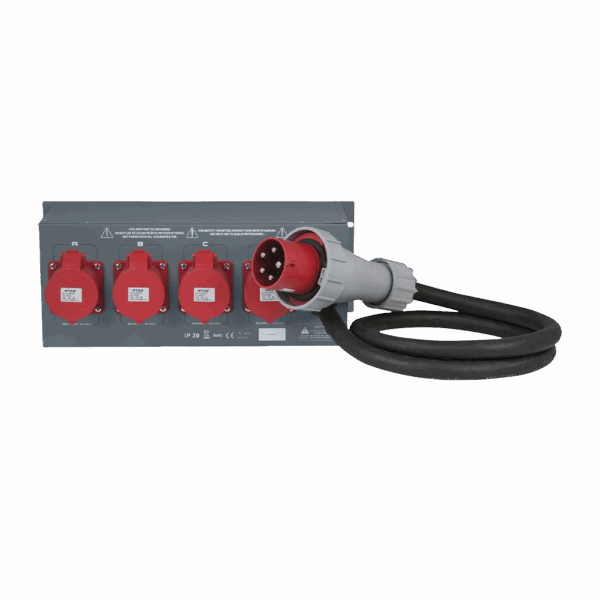 Showgear PSA-63A Stromverteiler, IN: 63A, OUT: 4x32A – A.S. Light & Sound